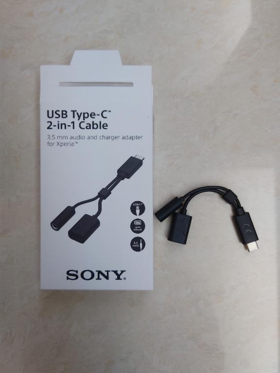 Sony USB Type C 2 in 1 Cable, 手提電話, 電話＆平板電腦配件, 充電器及電線 - Carousell