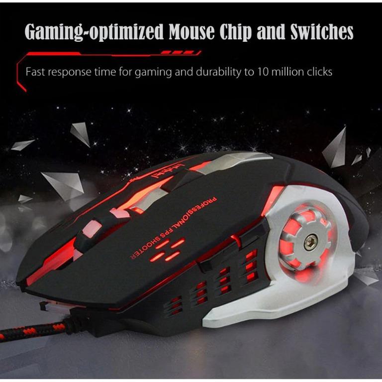 Space Warships X3 Wired USB Gaming LED Light Mouse Adjustable High DPI ...