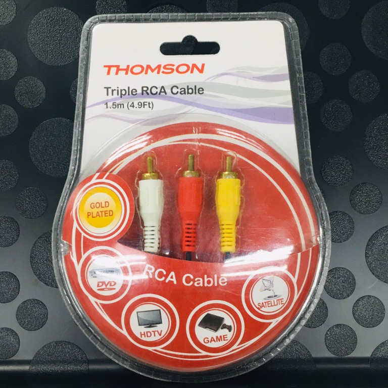 Thomson triple RCA cable, Computers & Tech, Parts & Accessories, Cables ...