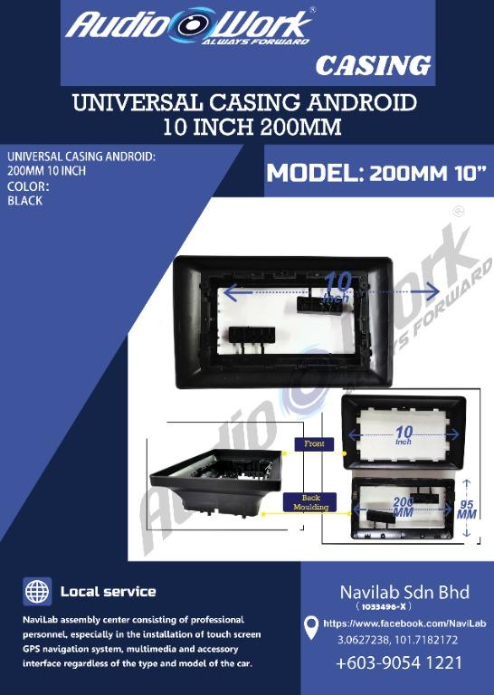 Universal Android Player Casing 200mm Flat Type 10" 10 Inch, Auto ...