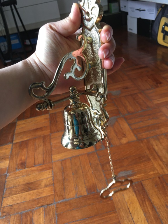 Vintage Golden Ring Bell Doorbell Gold, Furniture & Home Living, Home ...