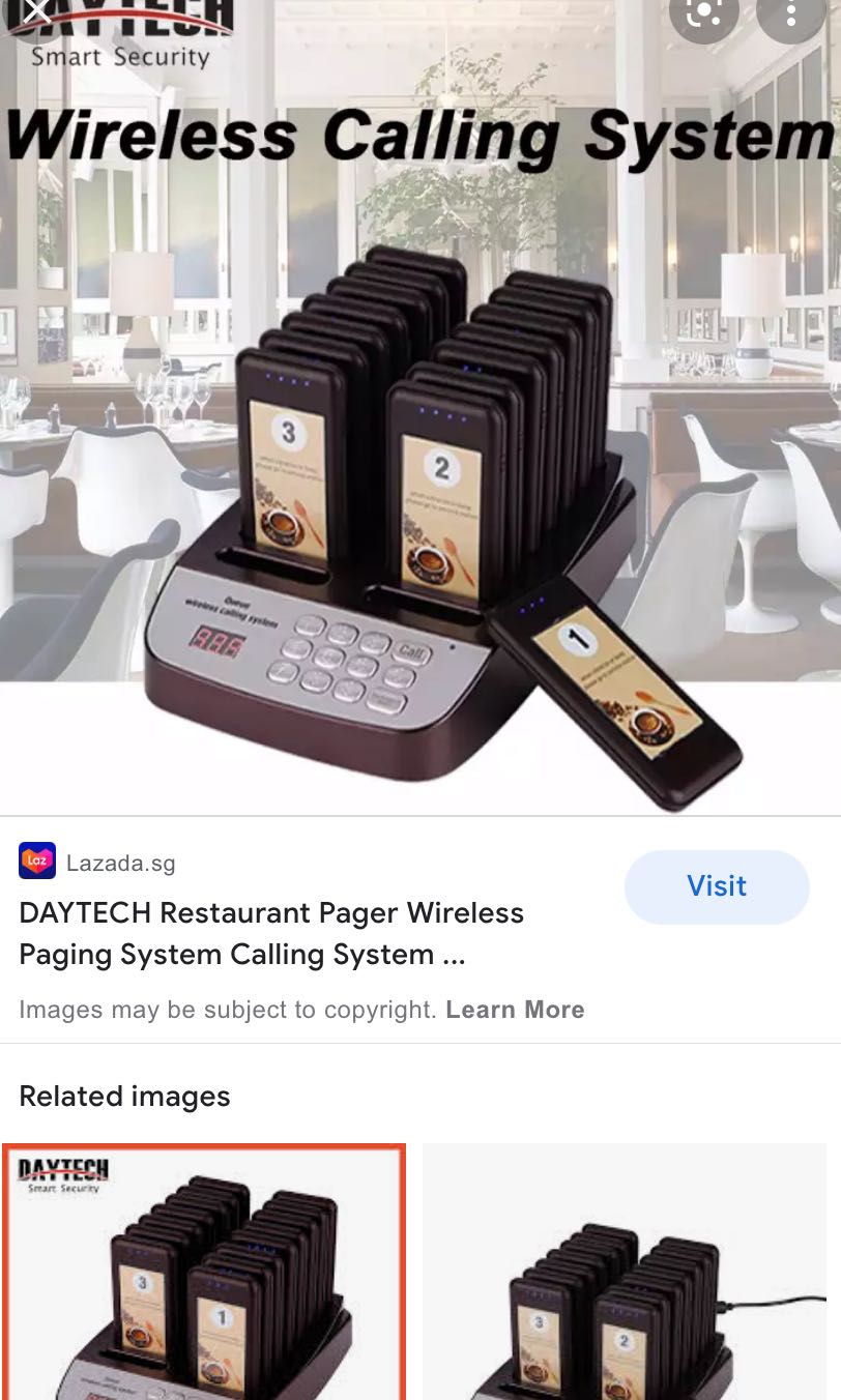 Wireless paging system for restaurant, Computers & Tech, Office ...