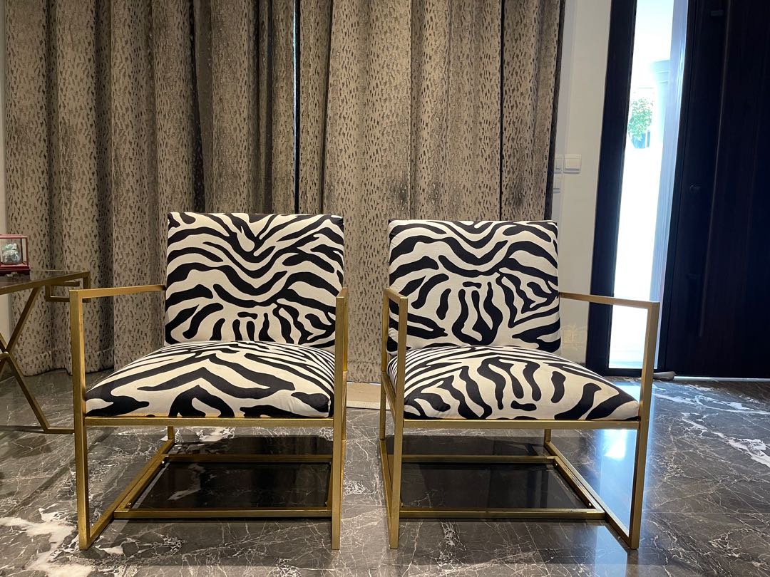 Zebra arm chair, Furniture & Home Living, Furniture, Chairs on Carousell