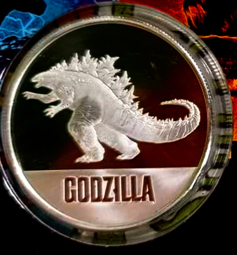 2021 (Godzilla) Taisho Godzilla vs Kong 2 Dollars Proof Silver Coin ...