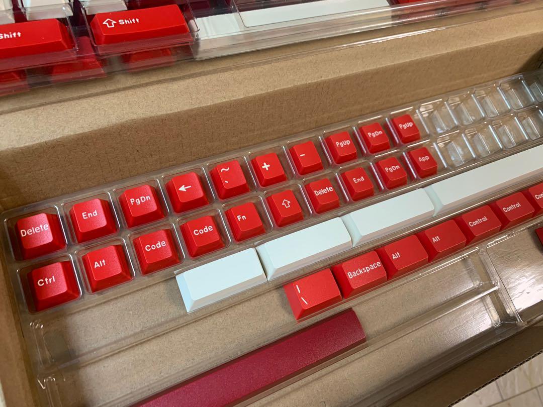 ABS Jamon keycaps ( red / maroon / white ), Computers & Tech, Parts ...