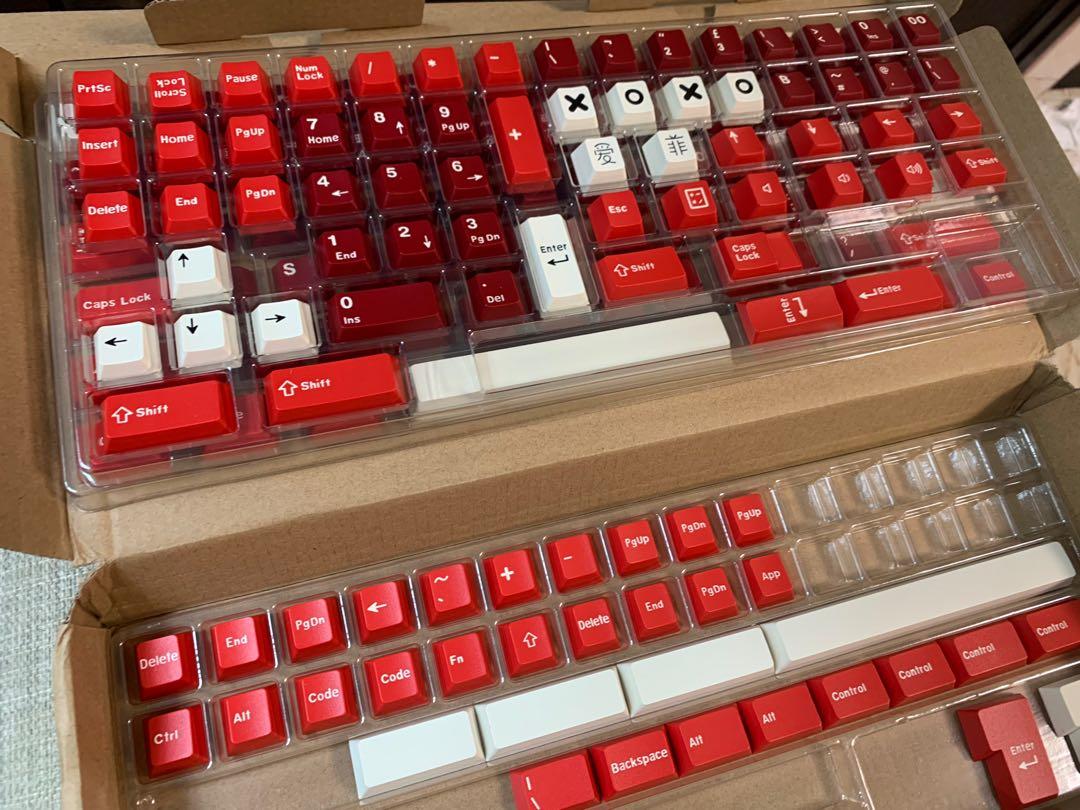 ABS Jamon keycaps ( red / maroon / white ), Computers & Tech, Parts ...