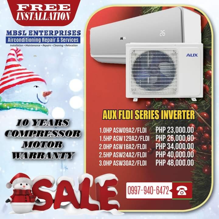Aux Full DC Inverter Split Type With Free Installation, TV & Home ...