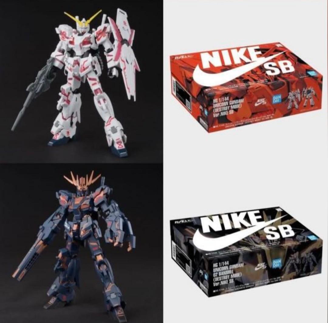 Bandai Gundam X Nike SB HG 1/144 Unicorn Banshee Set, Hobbies & Toys ...