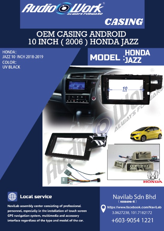 (Casing Only) Honda Jazz 2014-2021 10" Android Player Casing (UV Black ...