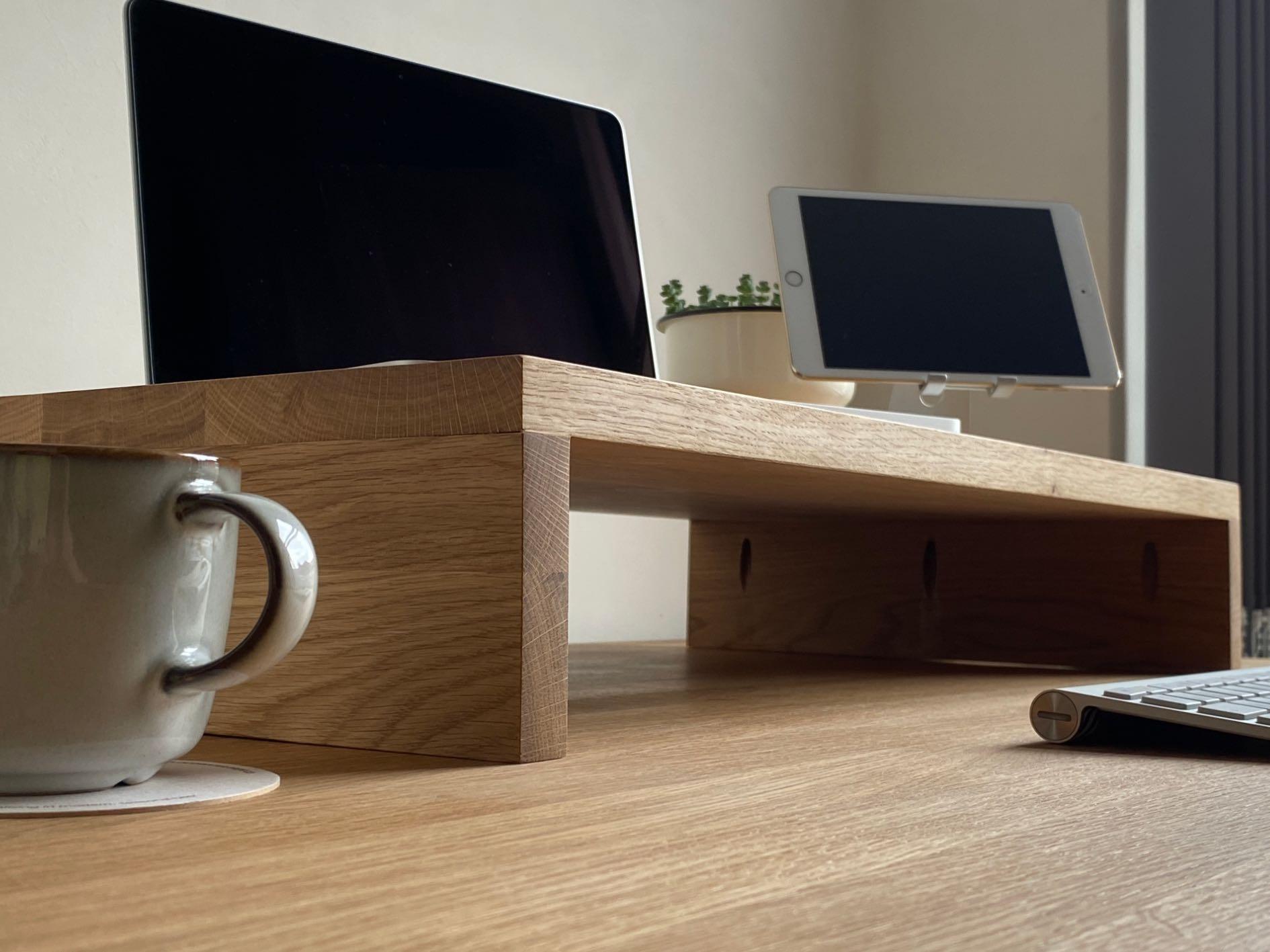 Custom handmade wood monitor/laptop stand, Furniture & Home Living ...