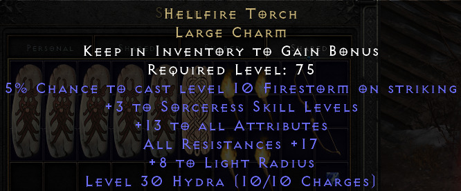 Diablo 2 Resurrected (D2R) - Sorceress Hellfire Torch (13/17), Video ...