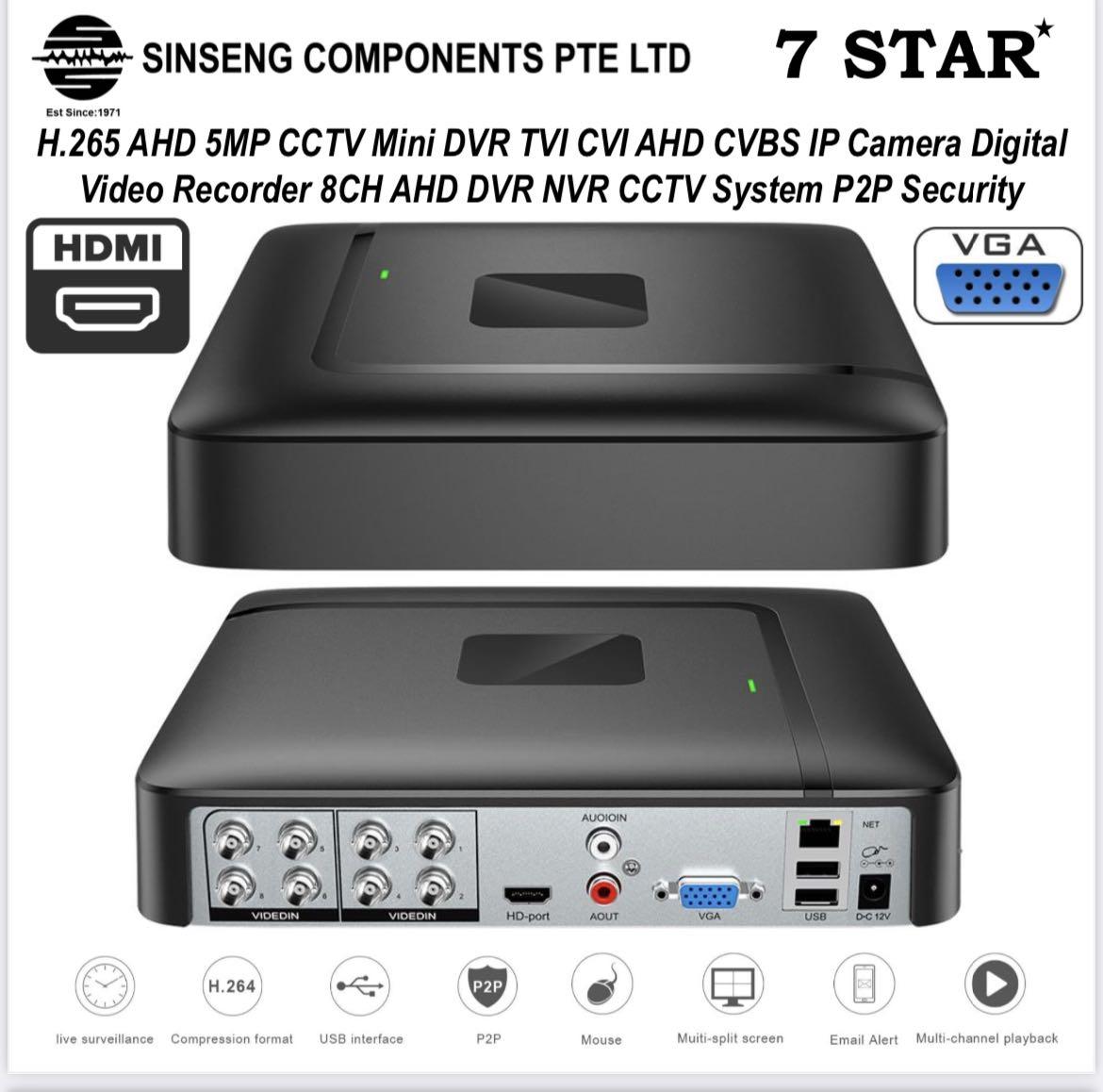 8CH XMEye CCTV Package - Full-HD 8 Channel Hybrid Digital Video ...