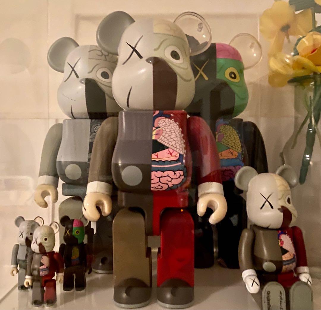 Full set Kaws Dissected Companion Bearbrick 1000%/400%/200%/100% ...