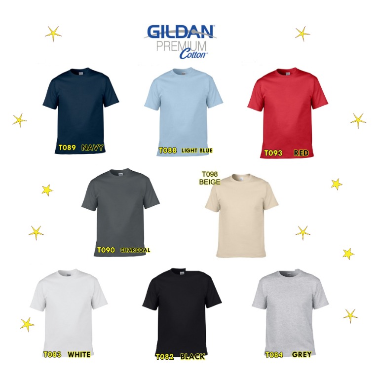 Gildan Plain Cotton Tee / Tshirt (Premium Cotton 76000), Men's Fashion ...