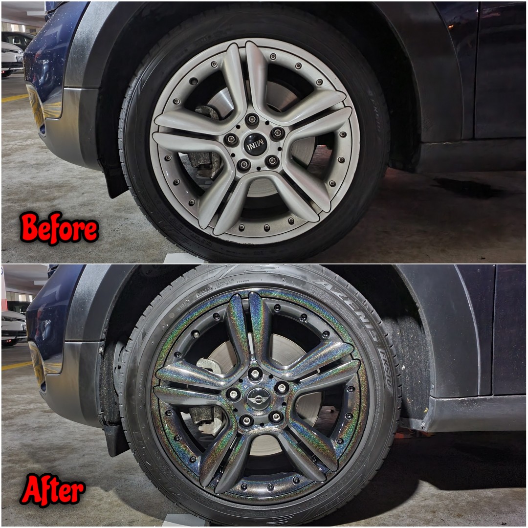 Gloss Black Hologram Rims Spray Paint Service On (Mini Cooper ...