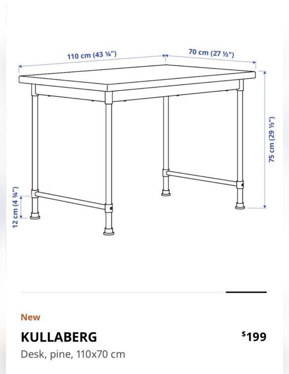 IKEA Table KULLABERG, Furniture & Home Living, Furniture, Tables & Sets ...