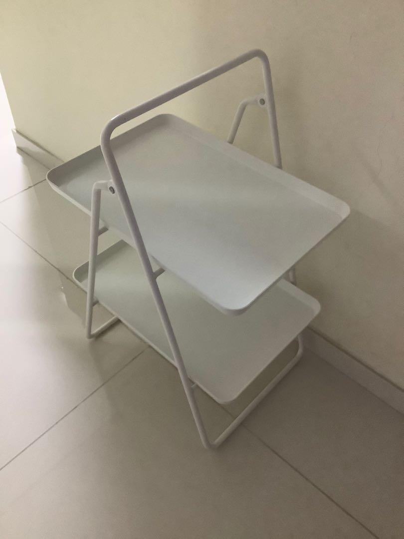 IKEA two layer foldable tray stand rack Viggja, Furniture & Home Living ...