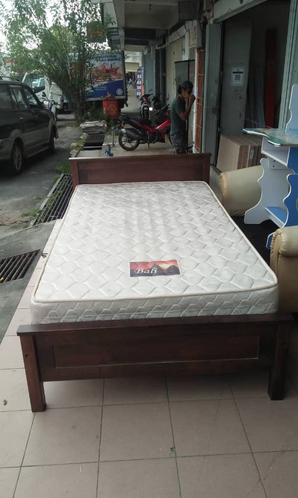 Katil super single solid wood, Furniture & Home Living, Furniture, Bed ...