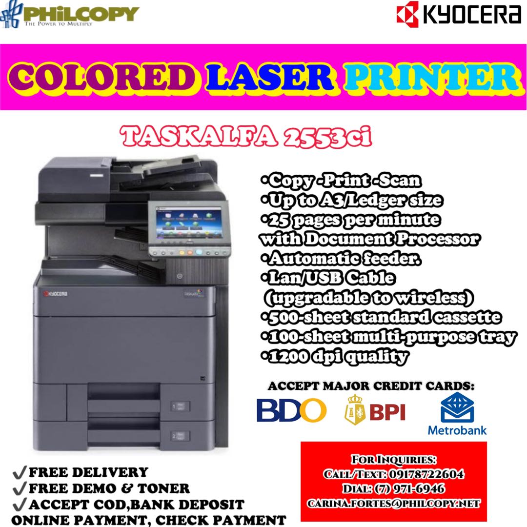 KYOCERA COLORED PRINTER/COPIER/SCANNER, Computers & Tech, Printers ...