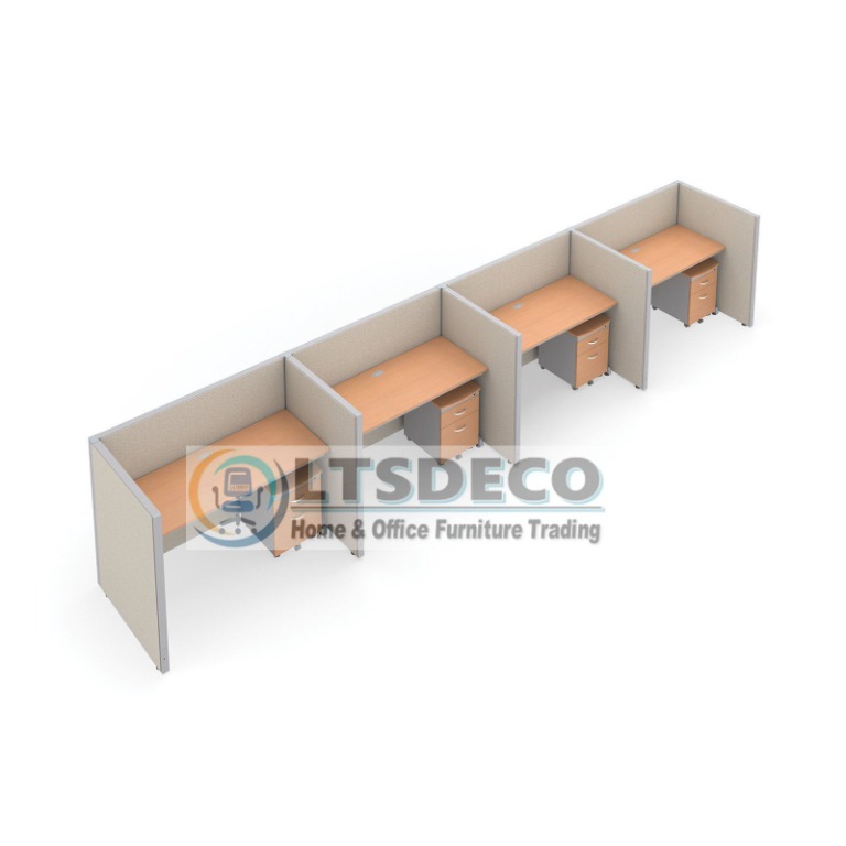 LINEAR CUBICLE WORKSTATION OFFICE PARTITION, Furniture & Home Living ...