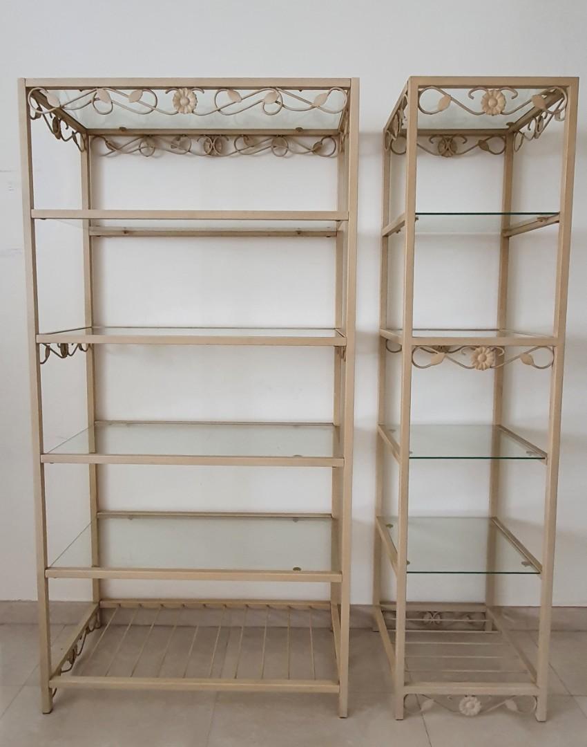 Metal & Glass rack, Furniture & Home Living, Furniture, Shelves ...