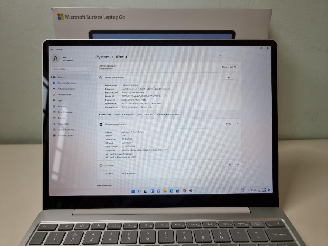 Microsoft Surface Laptop Go 128gb Computers And Tech Laptops