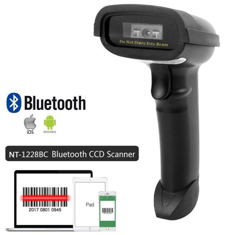 NETUM NT-1228BC Bluetooth Wireless CCD Barcode Scanner, Handheld 1D Bar ...