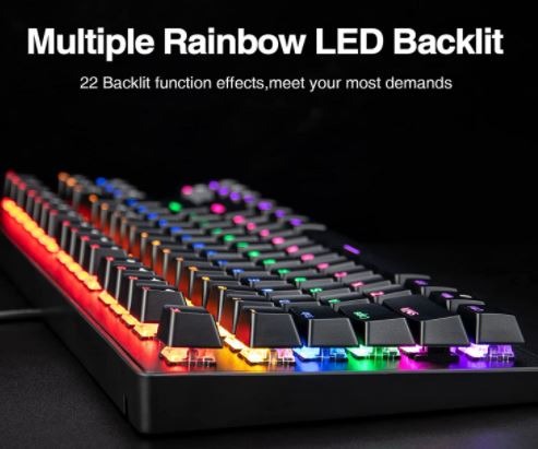 (NEW) Rii RK908 Mechanical Gaming Keyboard RGB LED Rainbow Backlit ...