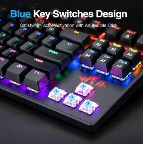 (NEW) Rii RK908 Mechanical Gaming Keyboard RGB LED Rainbow Backlit ...