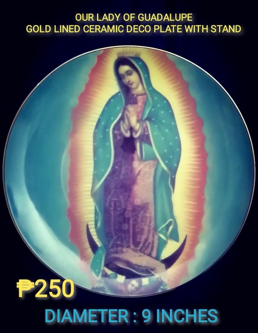 OUR LADY OF GUADALUPE CERAMIC DECO PLATE, Furniture & Home Living, Home ...