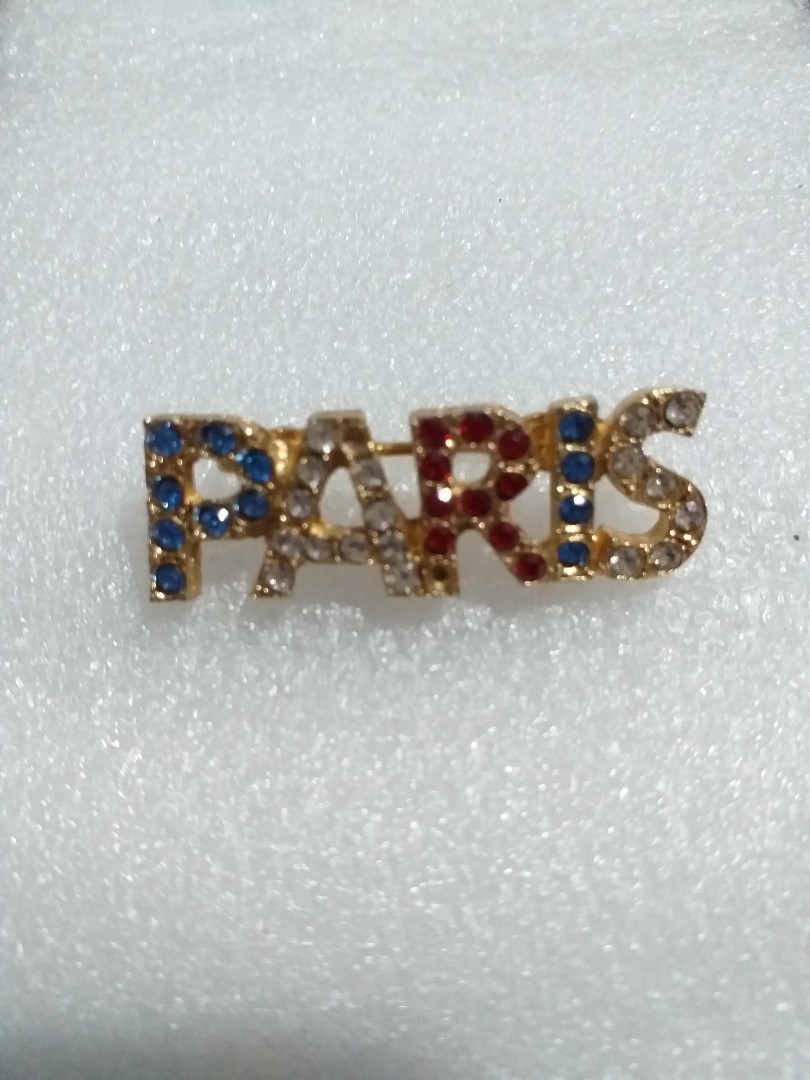 PARIS GOLD PLATED BROOCH PIN, Women's Fashion, Jewelry & Organizers ...