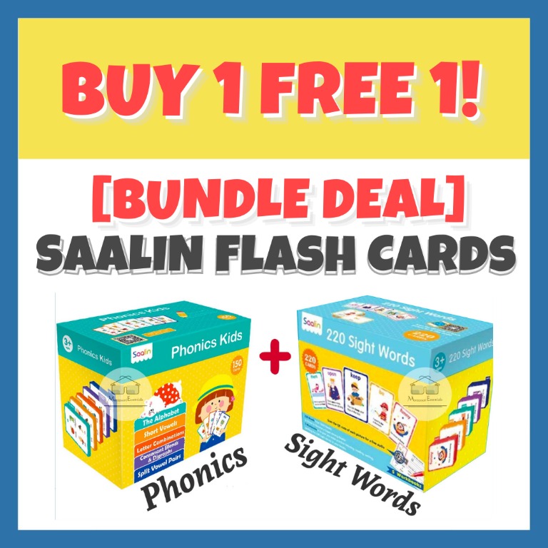 Saalin Sight Words + Phonics Bundle Deal (Kids Flashcards, English ...