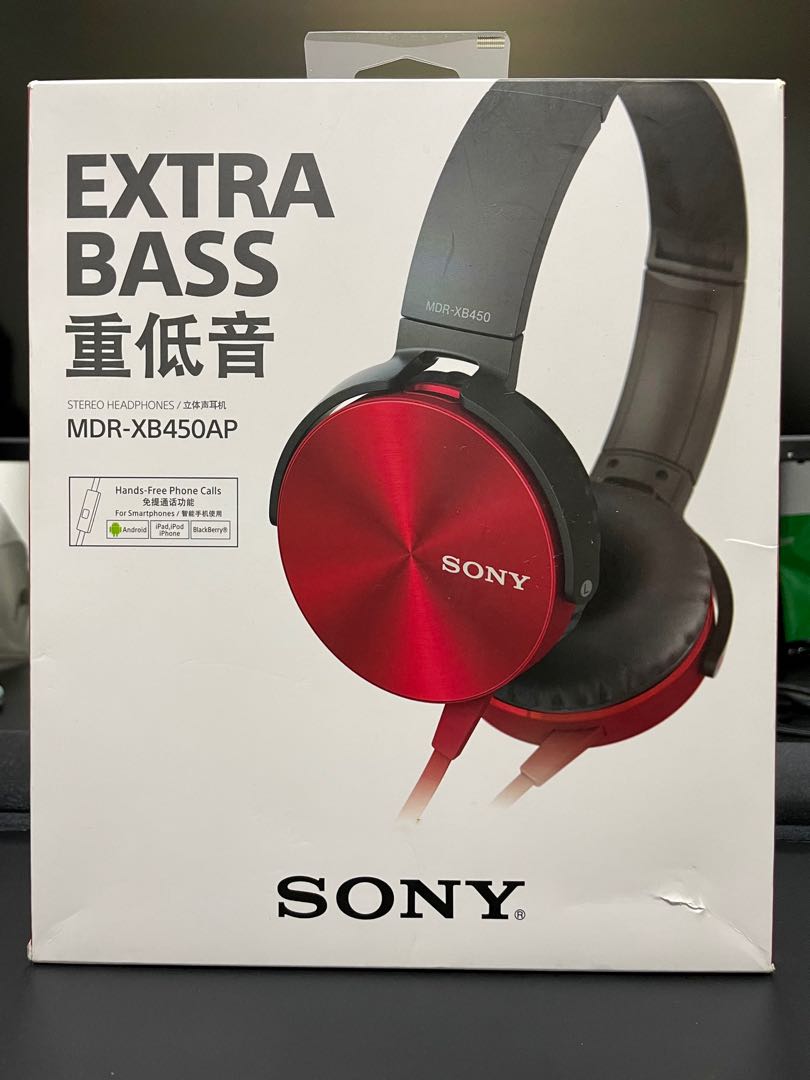 Sony MDR-XB450AP Extra Bass Stereo Headphones, Audio, Headphones ...