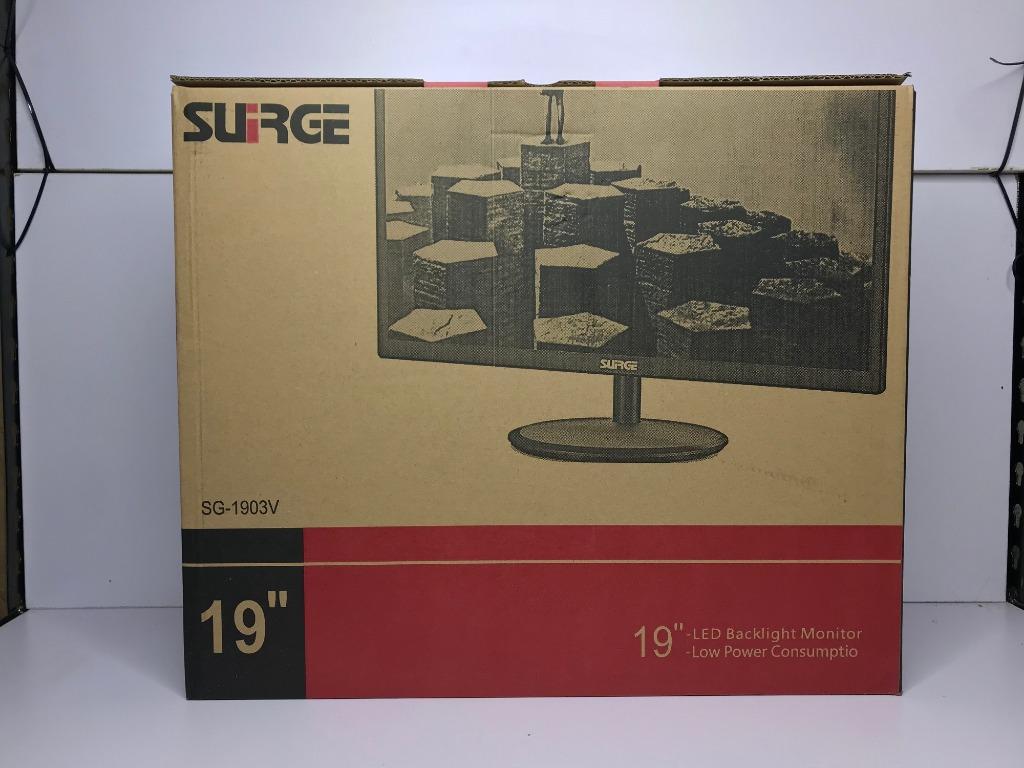SURGE HD MONITOR, 19inc LED-WIDE SG-1903V, VGA/ HDMI PORT SUPPORTED ...