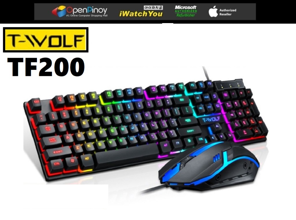 T Wolf Tf230 Rainbow Led Gaming Combo Keyboard And Mouse Computers And Tech Parts And Accessories