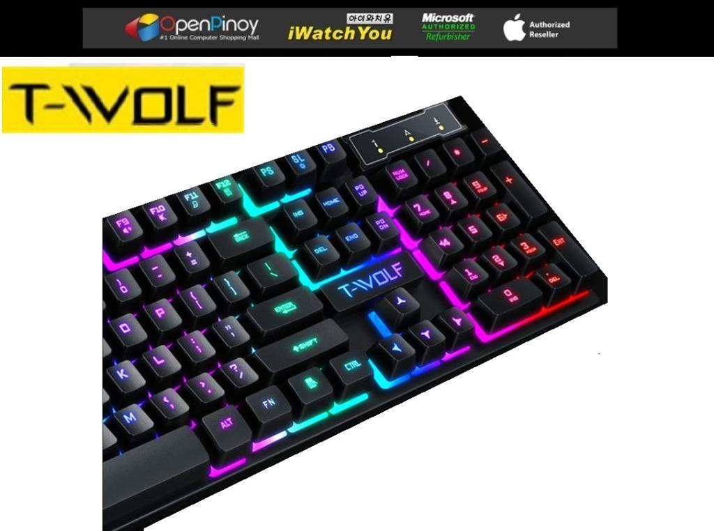 T Wolf Tf230 Rainbow Led Gaming Combo Keyboard And Mouse Computers And Tech Parts And Accessories