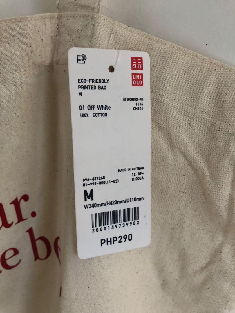 Uniqlo Life Wear Simple Made Better Tote Bag Off-White, Women's Fashion ...