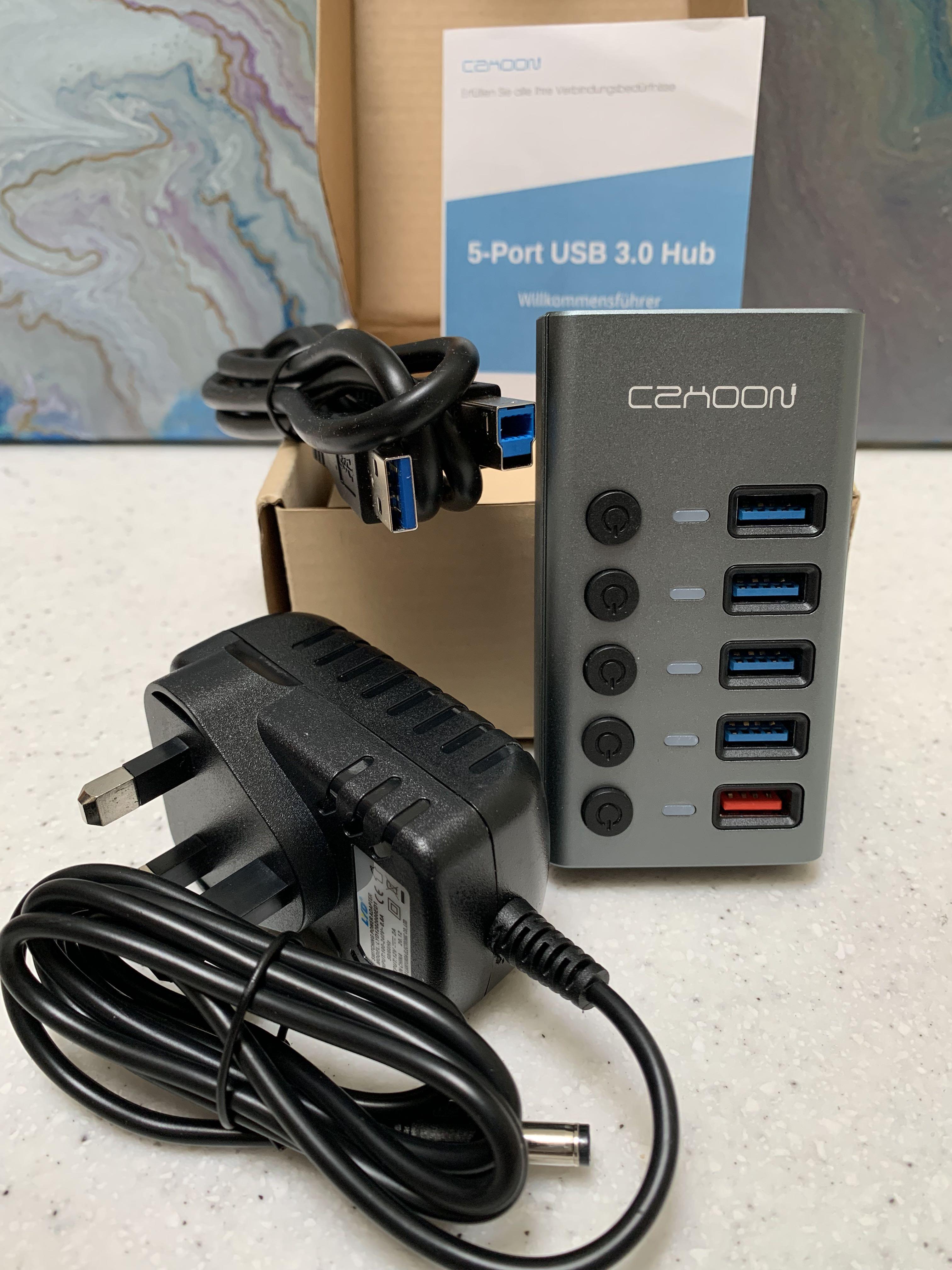 CZHOON USB Expander Hub, Extra 5 USB Ports for Laptops & PC, Aluminum ...