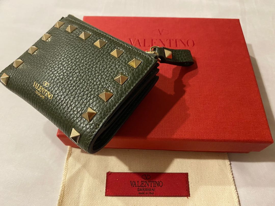 Valentino Signature Mini Short wallet, Luxury, Bags & Wallets on Carousell