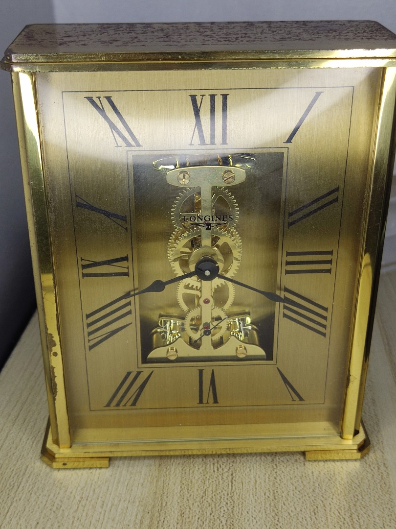 Vintage rare table clock longines, Luxury, Watches on Carousell