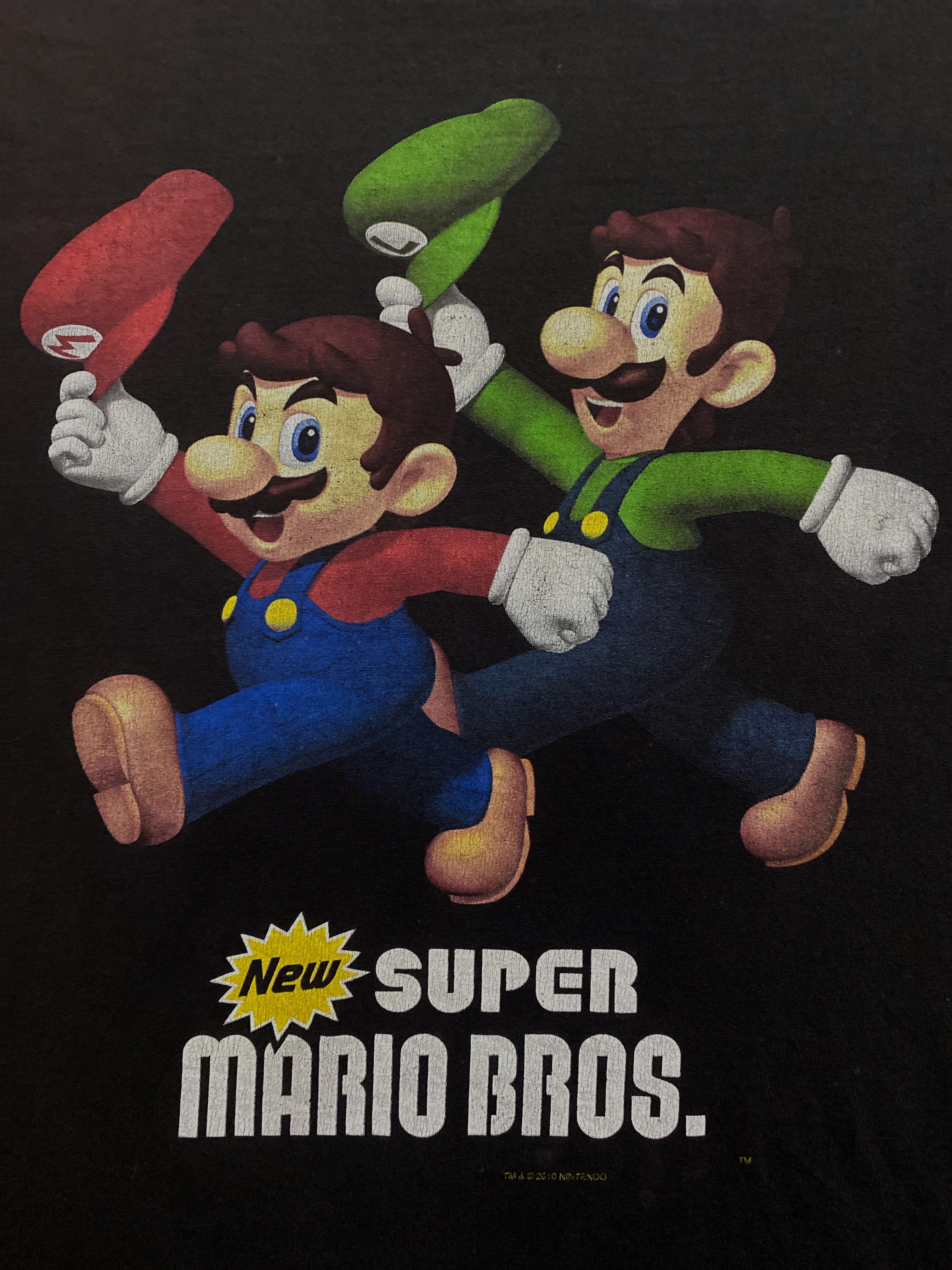 Vintage Super Mario Bros - Mario & Luigi Nintendo Game Y2K Tee, Men's ...