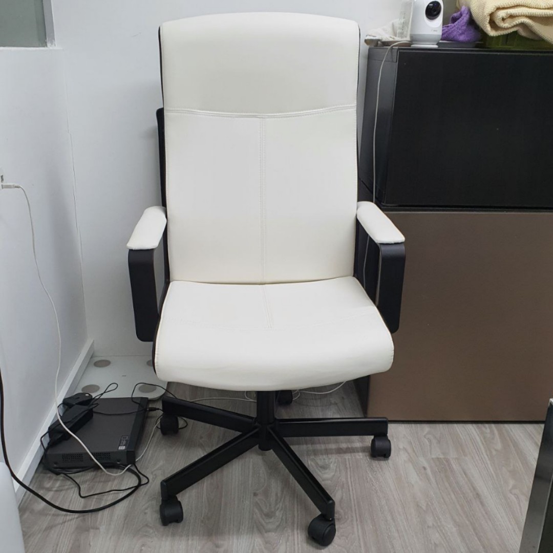 White IKEA Office Chair, Furniture & Home Living, Furniture, Chairs on ...