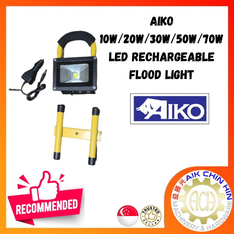 Aiko 10W/20W/30W/50W/70W LED Rechargeable Flood Light | Model : LED ...