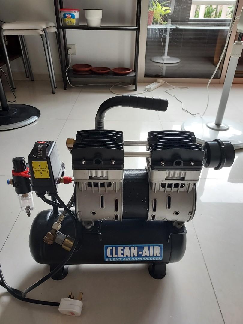 Clean Air Silent Air oil free compressor with regulator, Furniture ...