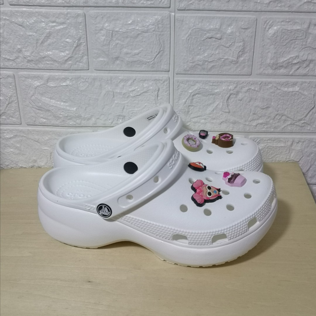Crocs White Platform, Women's Fashion, Footwear, Wedges on Carousell
