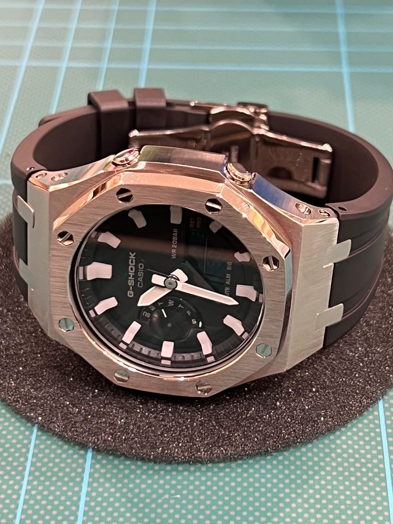 Custom gshock ga2100 silver lume marker mod, Men's Fashion, Watches ...