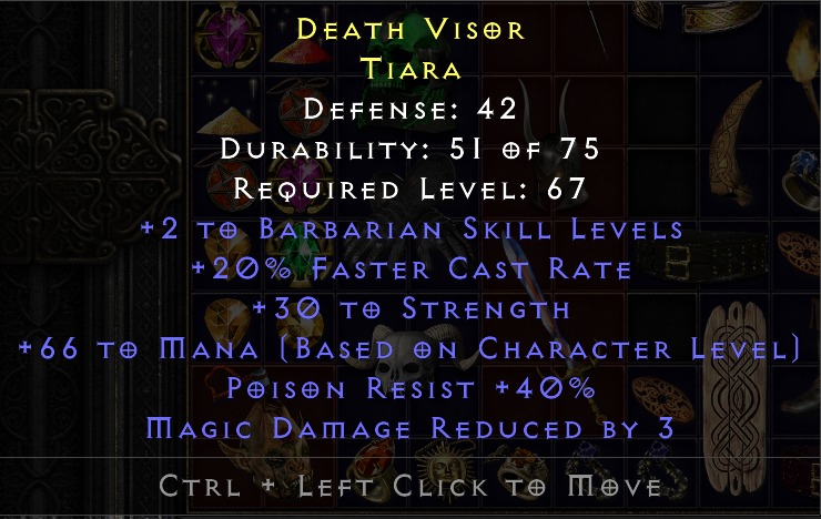 D2R - Godly Barb Tiara !, Video Gaming, Gaming Accessories, In-Game ...