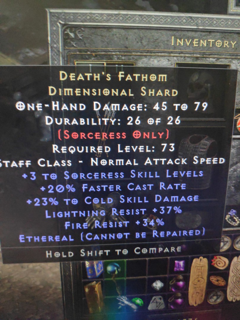 Death's Fathom quick sale diablo, Video Gaming, Gaming Accessories, In ...