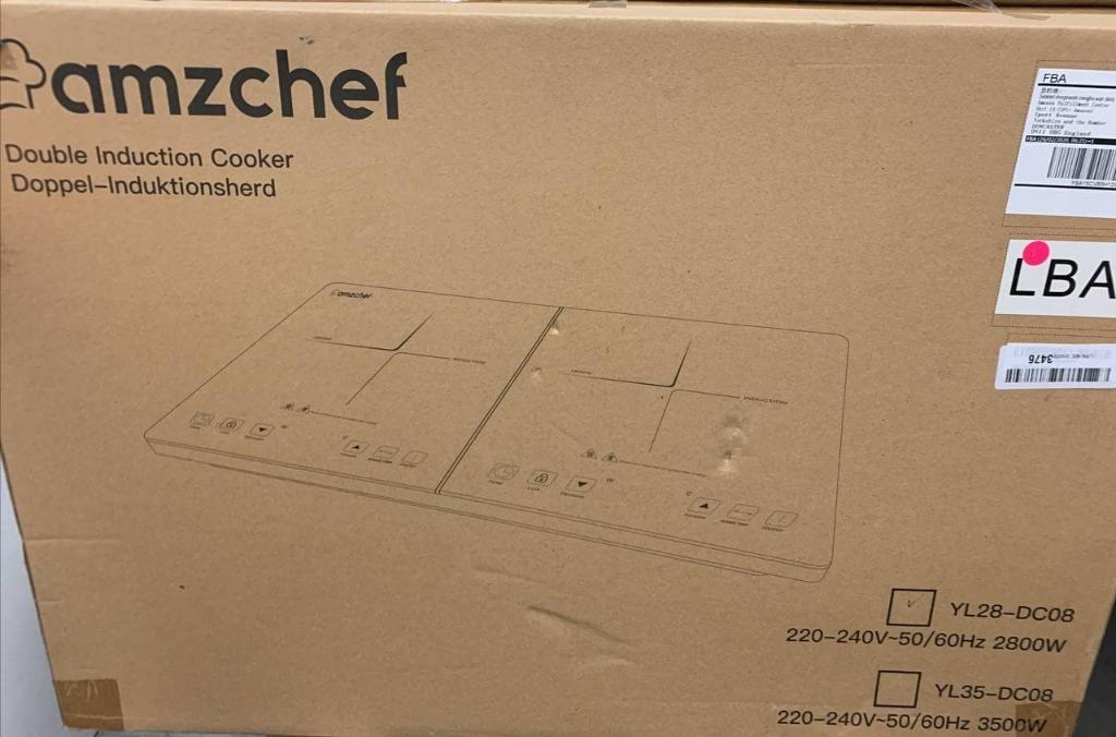 Electric Cooktop AMZCHEF Double Induction Cooker with 2 Burners, Ultra ...