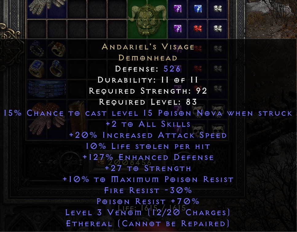 ETH Andariel's Visage 10 LL 27 Str- Diablo II Resurrected (D2R), Video ...